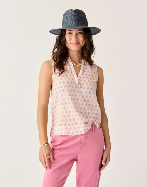 Carve Designs Tanks^Dylan Tank: Pink Batik - Carve Swimwear